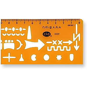 360 TACTICAL Standard Graph Template Stencil with Military Marking Symbols for NATO Army Drawing and Drafting on Map #8353 (Pack of 2 - Scale & Markers)