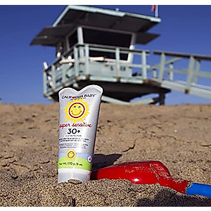 California Baby Super Sensitive SPF 30+ Sunscreen Lotion | Broad Spectrum | Unscented Mineral Sunscreen Face & Body | Allergy-Friendly | Coral Reef Safe | Benzene-Free | Baby, Kids, Adults Physical Sunscreen For Sensitive Skin or Eczema | 170 g / 6 oz.
