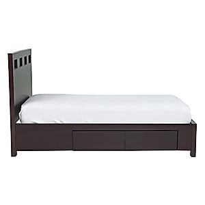 Modus Furniture Solid Wood 2-Side Storage Bed, California King, Riva - Espresso