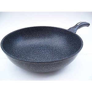 Ceramic Marble Coated Cast Aluminium Non Stick Wok 26 cm (10 inches) by KW Marble Ware