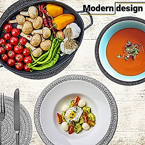 Potholders Set Trivets Set of 4[Two 9-Inch + Two 7-Inch] | 100% Eco Pure Cotton Thread Weave Trivets for Hot Pots and Pans | Hot Coasters | Hot Pads for Kitchen | Hot Mats | Light Gray & Dark Gray