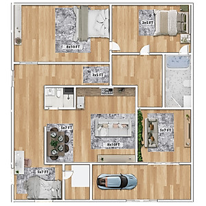 Area Rug Living Room : 5x7 Indoor Soft Fluffy Abstract Carpet for Bedroom Kitchen Dining Room Floor Washable Plush Throw Large Accent Rug Home Office Nursery Decor - Gray