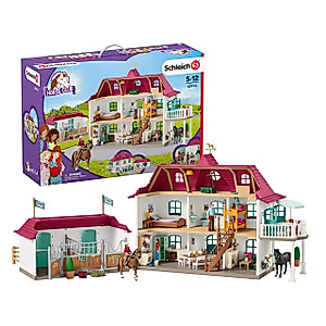 Schleich Horse Club 70-Piece Lakeside Country Dollhouse and Horse Stable Playset for Kids Ages 5-12