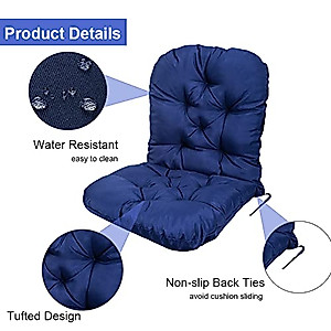 EZOPII 47IN Rocking Chair Cushion Pad, Water Resistant Outdoor Rocking Chair Cushions Indoor Outdoor Soft Thickened Patio Chaise Lounger Cushion Overstuffed Patio Chair Cushion (Grey)