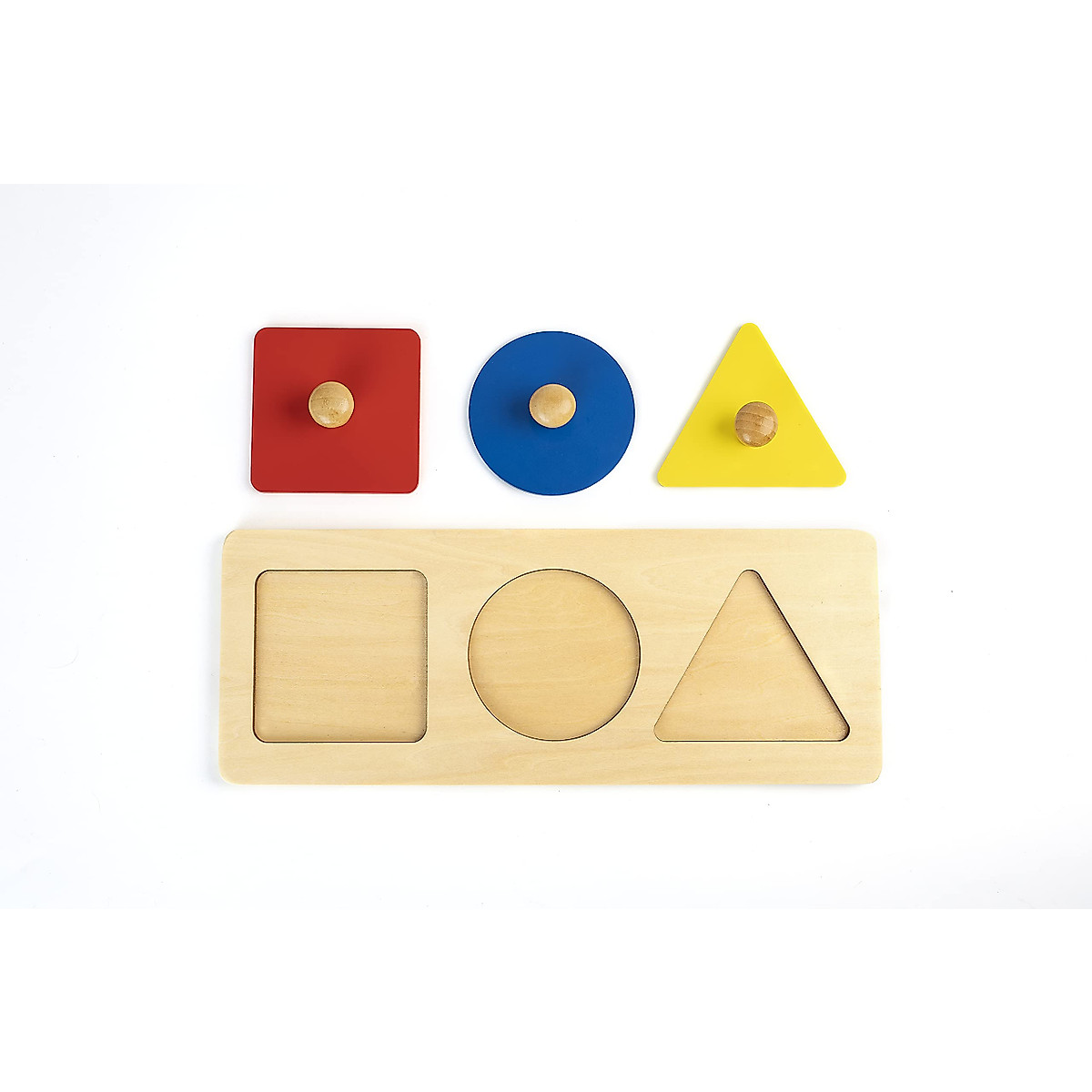Montessori Multi Shape Wooden Puzzle Toy Baby Toddler First Jumbo Wood Peg Educational Basic Geometry, 2 pieces