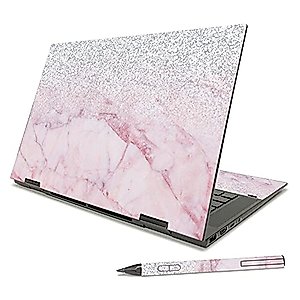 MIGHTY SKINS Skin Compatible with HP Envy x360 15" (2021) - Girly Marble Dazzle | Protective, Durable, and Unique Vinyl Decal wrap Cover | Easy to Apply, Remove, and Change Styles | Made in The USA