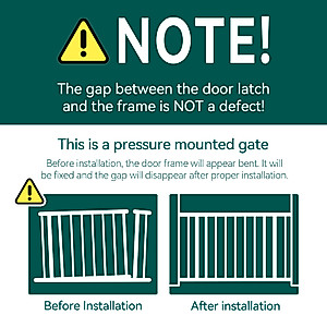 Babelio Auto Close Baby Gate with Small Cat Door, Metal Cat Gate for Doorway, Stairs, House, Easy Walk Thru Dog Gate with pet Door, includes 4 Wall Cups and 4 Extension Pieces, White