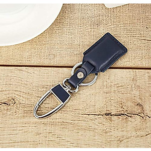 Anti-Lost Cowhide Leather Key Ring, with Alarm, Bluetooth, Position Record (via Phone GPS) (Blue)