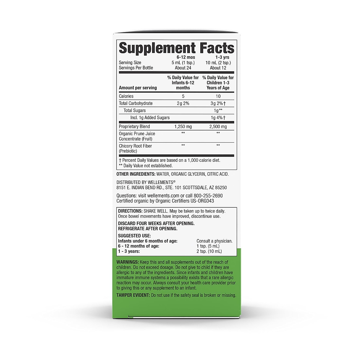 wellements Organic Baby Constipation Support Relieves Occasional Constipation for Infants & Toddlers, No Harsh Laxatives, USDA Certified Organic, 4 Fl Oz (Pack of 2), 6 Months +