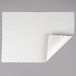 Off-White Colored Paper Placemat with Scalloped Edge - 1000/Case Size: 10" x 14" by Guffman