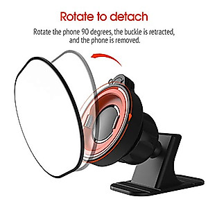 Car Phone Mount Without Magnetic, Stick On Dashboard 360° Rotatable Universal Cell Phone Holder with Ultra-Lock Quick Mount Strongest VHB Adhesive for iPhone Google, Huawei GPS Mini Tablet and More