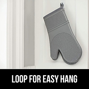 GORILLA GRIP BPA-Free Soft Silicone Oven Mitts, Heat and Slip Resistant Thick Cotton Lined Cooking Mitt Set, Long Flexible Potholders Protect Hands, Kitchen Essential Waterproof Gloves, 12.5" Pink