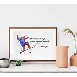 Dignovel Studios 13X19 Unframed Snowboard Sports Do Not Let What You Cannot Do Interfere Quotes Watercolor Art Print Inspirational Wall Art Housewarming Office Home Decor DN557