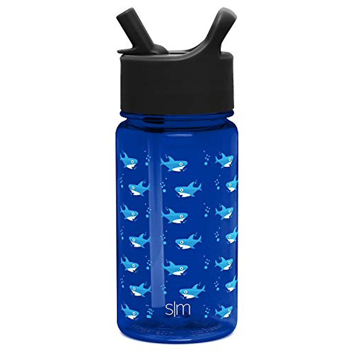 Simple Modern Kids Water Bottle Plastic BPA-Free Tritan Cup with Leak Proof Straw Lid | Reusable and Durable for Toddlers, Boys, Girls | Summit Collection | 16oz, Shark Bite