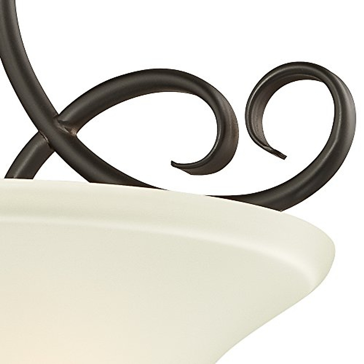 Westinghouse 6306500 Dunmore Two-Light Indoor Semi-Flush, Oil Rubbed Bronze Finish with Frosted Glass, 2, White,Black