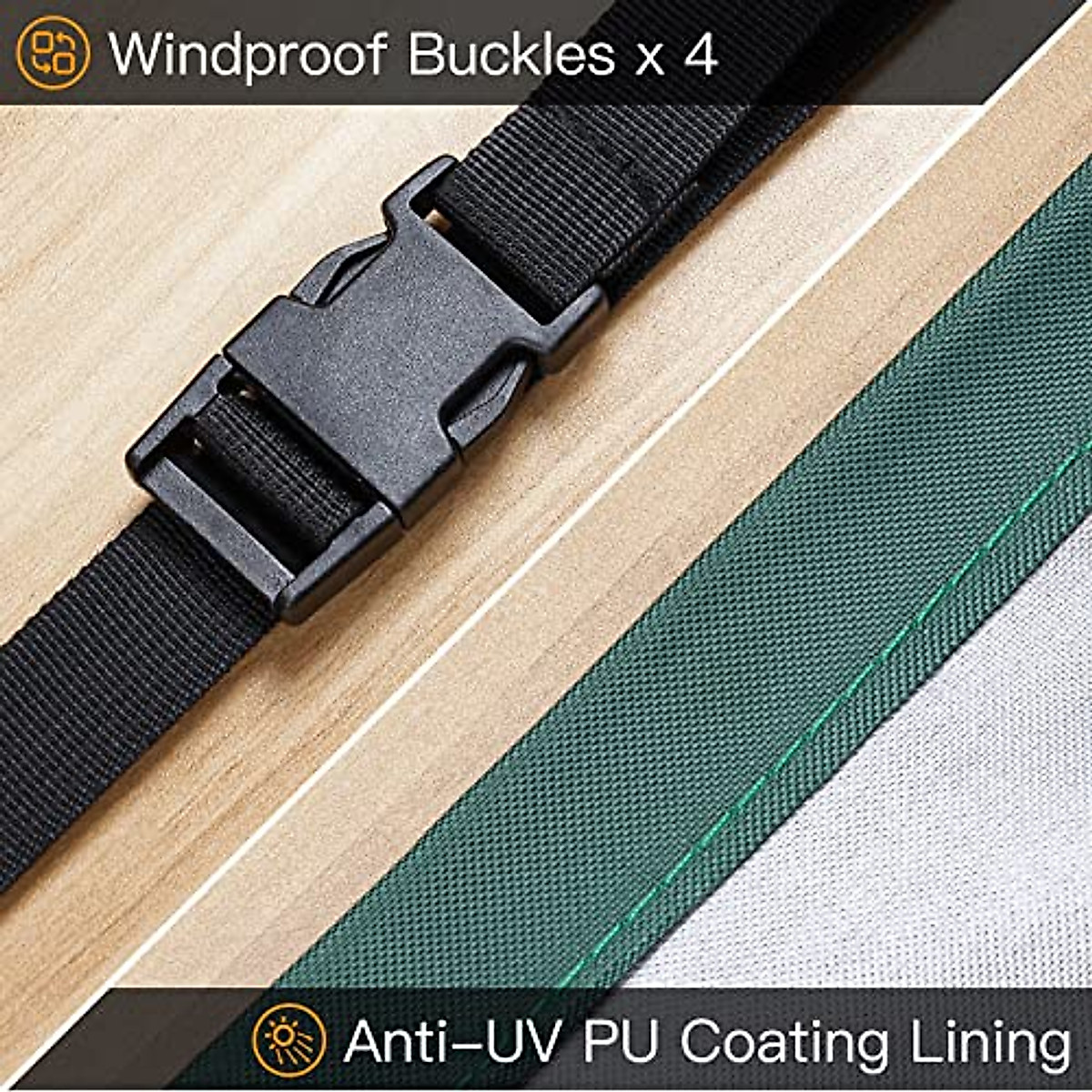 CHICLEW Outdoor Patio Furniture Cover Waterproof, Rectangular 91" L×63" W×32" H Outdoor Sectional Cover with Air Vent, Anti-UV and Windproof, Durable 420D Polyester Fabric (85”L×53”W×29”H)