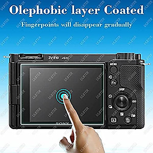 ULBTER Screen Protector for Sony Alpha ZV-E10 ZVE10 Camera & Hot Shoe Cover 0.3mm 9H Hardness Tempered Glass Cover Anti-Scrach Anti-Fingerprint Anti-Bubble [3+2 Pack]