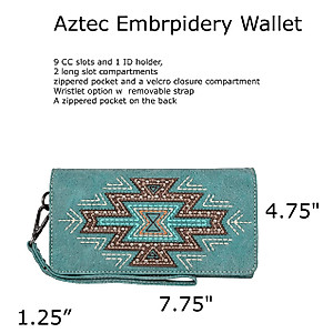 Montana West Womens Wallet Clutch Wallets Credit Card Coin Bill Try Fold Accordion (Purple Rhinestone Concho)