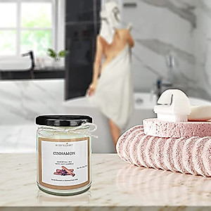 Cinnamon Essential Oil Candle | Aromatherapy for The Home | 9 Oz Glass Jar with Lid | All-Natural Soy Candles | Cotton Wick | Highly Scented | 40 Hours Burn Time | Gift for Women & Men (Cinnamon)