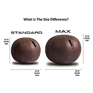 Vivora Luno Exercise Ball Chair, Lacewood Cover, Leatherette, Standard Size (22 to 24 inches), for Home Offices, Balance Training, Yoga Ball