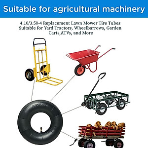 2Pcs 4.10/3.50-4" Inner Tube Tire Replacement with TR-87 Bent Valve Stem, Replacement Lawn Mower Tire Tubes,Wheelbarrow Tires,for Hand Truck tires,Tractor, Garden Carts, Mowers,Wagon,and More