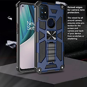 Ailiber Compatible with OnePlus Nord N10 5G Case with Screen Protector, for Magnetic Car Mount, Kickstand Holder, Shockproof Bumper Military Grade Armor Protective Cover for 1+Nord N10 5G-Blue