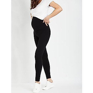 Motherhood Maternity Women's Essential Stretch Full Length Secret Fit Over The Belly Pregnancy Legging, Black, X-Large