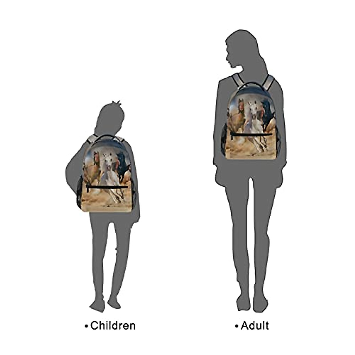 Horse Backpacks for Girls Boys Backpack Horses Kids School Book Bags 3rd 4th 5th Grade Elementary Travel Laptop Daypack