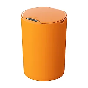 IEUDNS Automatic 14L Orange Trash Can with Lid Garbage Can, Smart Bathroom Trash Can, Touchless Trash Bin for Bedroom, Office, Living Room, Kitchen
