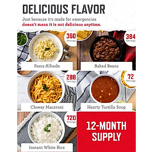 READYWISE- 1 Year, Emergency Food Supply, 3,576 Servings, 24 Buckets, Freeze-Dried, MRE, Camping, Hiking, Survival, Adventure Meal, 25-Year Shelf Life