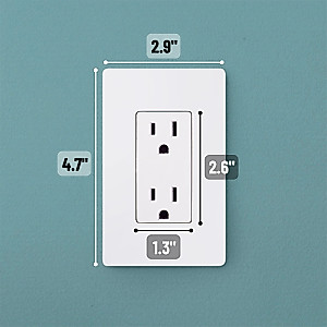 Bates- Screwless Decorator Wall Plates, Switch Plate Covers, 6 Pack, Screwless Wall Plates 1 Gang, White Switch Plate Covers, Switch Cover Plate, Wall Switch Cover, Electrical Outlet Cover Plate