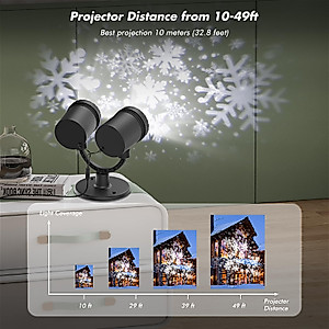 Christmas LED Lighting Projector - Double Head Rotating Snowflake Waterproof Indoor Outdoor Garden Lights Christmas Decorations
