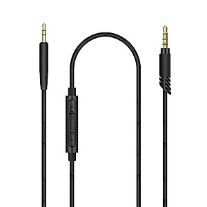 LinkIdea Audio Cable with Mic for JBL E55BT E50BT E45BT E40BT E35 E30 E65BTNC 650BTNC S700 Headphones, 2.5mm TRRS to TRS Replacement Aux Cord with Inline Microphone and Volume Control (5ft / 1.5m)