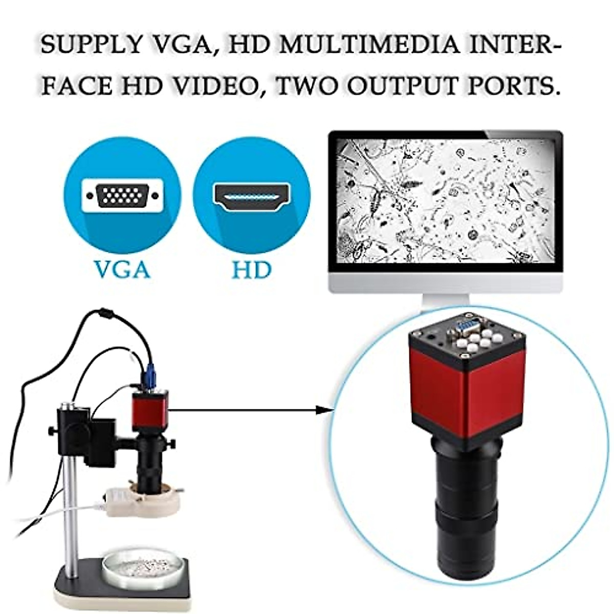 n/a Industrial Microscope Set 60F/S VGA Multimedia Interface Microscope Camera 1280 * 1024