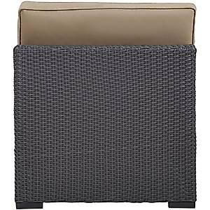 Crosley Furniture KO70125BR-MO Biscayne Outdoor Wicker Armless Chair with Mocha Cushions - Brown