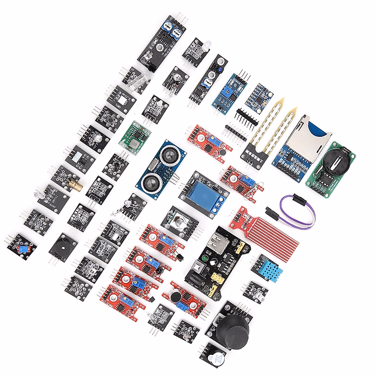 45pcs/set Sensor Modules Kit Electronic Starter Kit DIY Updated Development Sensor Board Set for Beginners