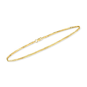RS Pure by Ross-Simons 1.5mm 14kt Yellow Gold Herringbone Anklet. 10 inches