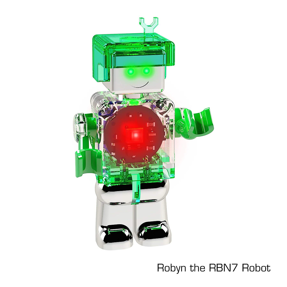 E-Blox Lumen Power Figure Robyn, LED Glowing Light Up Figure, Glows Green & Red When Connected to Metal Contact Point, Building Blox STEM Toy for Kids, Birthday Gift, Boys, Girls, 6+