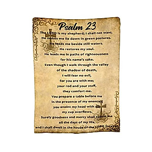 Psalm 23 Blanket Christian Gifts (60x50inch)- Religious Throw Blanket Soft Lightweight Cozy Plush Warm Blankets for Women Men
