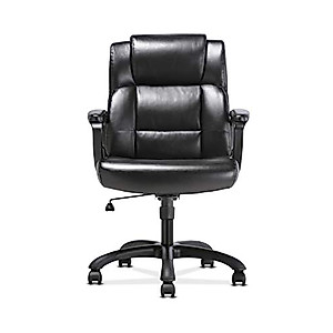HON Sadie Mid-Back Executive Chair, with Fixed Padded Arms, PACKS, Black