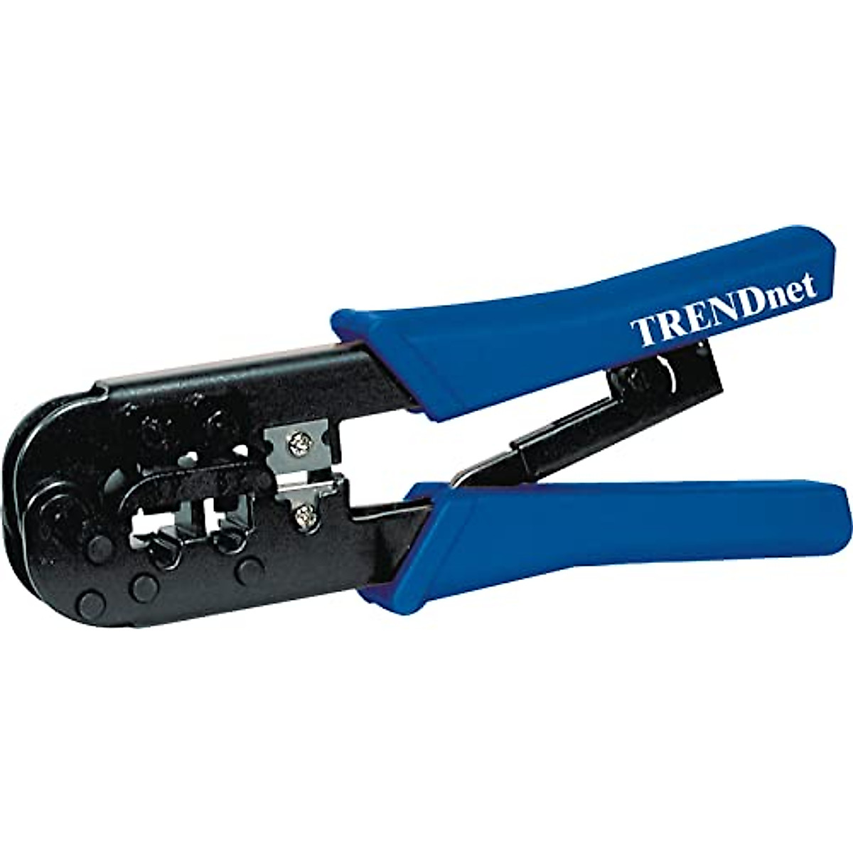 TRENDnet Crimping Tool, Crimp, Cut, And Strip Tool, For Any Ethernet or Telephone Cable, Built-In Cutter And Stripper, 8P-RJ-45 And 6P-RJ-12, RJ-11, All Steel Construction, Black, TC-CT68