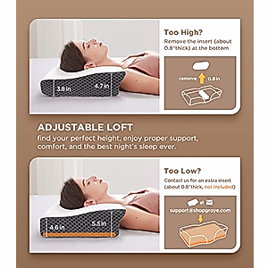 Groye Adjustable Neck Pillows for Pain Relief Sleeping, Enhanced Ergonomic Contour Shoulder Support, Cooling Cervical Memory Foam Pillows, No Smell Orthopedic Bed Pillow for Side Back Stomach Sleeper