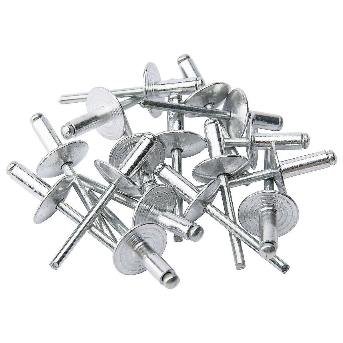 ISPINNER 50pcs 3/16" x 1/2" Large Flange Aluminum Blind Rivets, 4.8 x 12mm Pop Rivets (Silver)