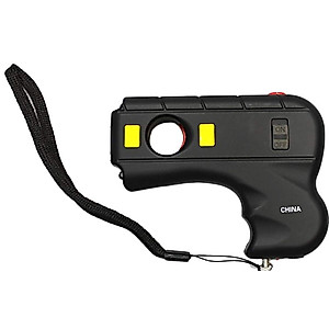 Dev Multicolored Gun Stun Gun with Led Light Rechargeable Safety Disable Pin (Black SH 13292)