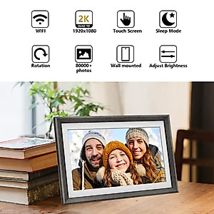 Frameo 15.6 Inch 32GB Large WiFi Digital Picture Frame 1920 * 1080 IPS FHD Touch Screen Electronic Smart Digital Photo Frame Wall Mountable Auto-Rotate iOS and Android Easy Setup to Photos or Video