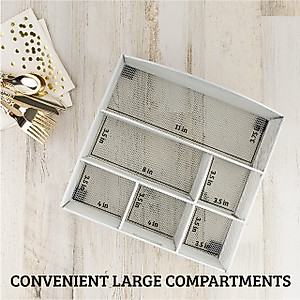 ELTOW Silverware Holder and Paper Plater Organizer for Countertop, 6 Compartment Utensil Caddy for Parties, Home, Office or RV Lifestyle (White)