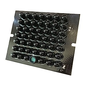 SCS Enterprises Total Invisible 940nM IR lamp Board with Light Sensor (48 Black LED Illuminator Array) 30ft Range, 120 deg, 12VDC