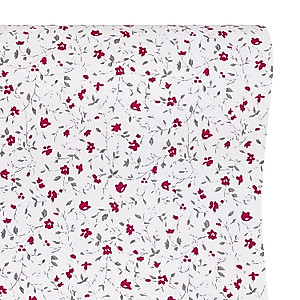 Yifely Red Rural Floral Shelf Liner Locker Decor Sticker Self-Adhesive Furniture Paper 17.7 Inch by 9.8 Feet