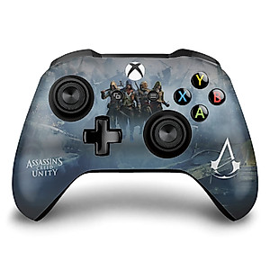 Head Case Designs Officially Licensed Assassin's Creed Game Cover Unity Key Art Vinyl Sticker Gaming Skin Decal Cover Compatible With Xbox One X Console and Controller Bundle