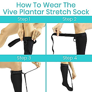 Vive Plantar Fasciitis Stretch Sock - Non Slip Calf Night Relief for Heel, High Arch Pain - Achilles Tendonitis Therapy Foot Support Sleeve Stretcher - Compression Sleeve - Men, Women (L/XL)